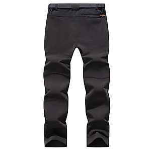 BenBoy Men's Snow Ski Outdoor Waterproof Windproof Fleece Cargo Hiking Pants,AN-SF1602M-Black-M