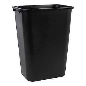 Boardwalk 3485203 41 Quart Plastic Soft-Sided Wastebasket - Black