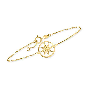 RS Pure by Ross-Simons Italian 14kt Yellow Gold North Star Bracelet. 6.5 inches