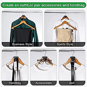 Multi-Function Clothes Hanger Connecting Hook Hanging Clothes New Connector Hook Super Space Saving Advanced Clothes Hanger Hook Triple Wardrobe Space, Easy to use, Black (12PCS)