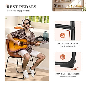 Sweetcrispy Dining Chairs Set of 2，Kitchen & Dining Room Chairs, PU Leather Cushion and Metal Legs Bar Chairs, Counter Height Bar Stools for Kitchen Island