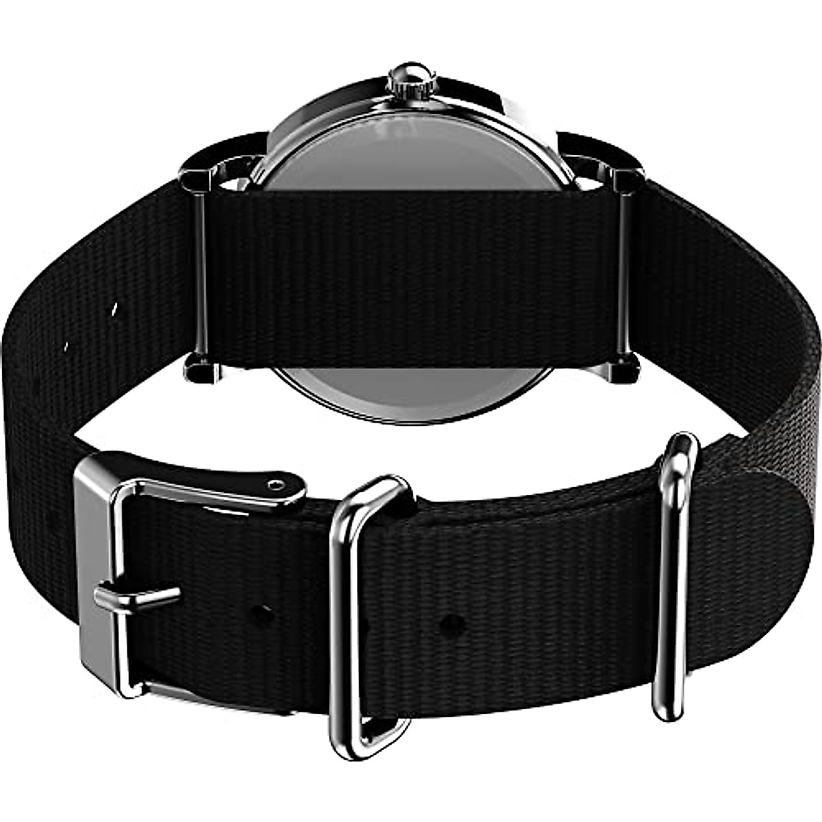 Timex Women's Weekender 31mm Watch – Silver-Tone Case White Dial with Black Fabric Strap