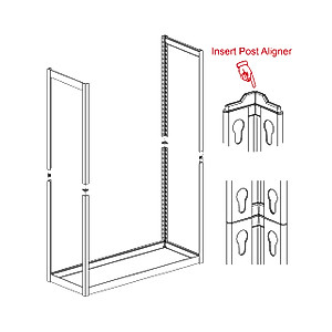 Whalen Post Insert for Costco and SAMS Club 5-Shelf Heavy Duty Steel Shelving Unit, Corner Connectors for Building and Alignment