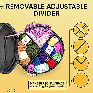 Starter Pack of 12x50g Acrylic Yarn Skeins with Black Yarn Storage Bag Bundle