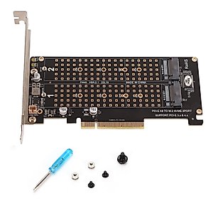 Adapter Card, NVME SSD and M.2 PCIE Interface Device, 2 X 32Gbps Full Speed Signals, M.2 Hard Disk Interface, PCIe X8 Interface Thickening Technology for Home Computers(Black)