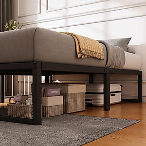 XINXINYAN 14 Inch Full Bed Frame, No Box Spring Needed, Heavy Duty Metal Platform Bed Frame Full Size, Strong Steel Slats Support, Noise Free, Easy Assembly, Black