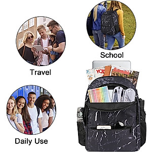 MATEIN Travel Laptop Backpack, Reversible Bookbag for Boys and Girls Lightweight Slim School Backpack for College Student, Water Resistant Casual Daypack Gift for Men Women, Black&Grey