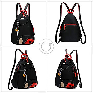 Eshow Small Backpack Purse for Women Nylon Backpack Purse - 2 Way Convertible Casual School Backpacks Hobo Handbag