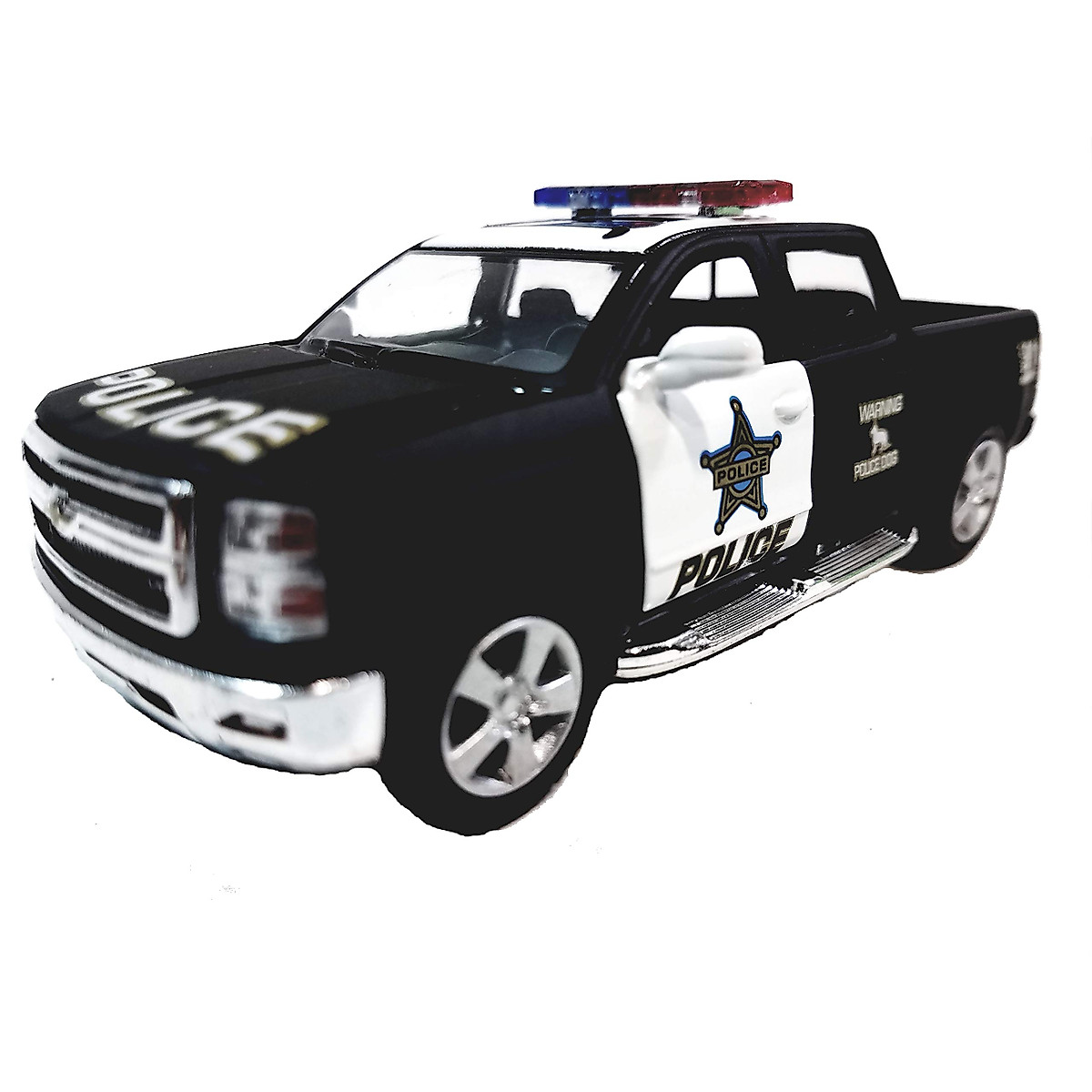 KiNSMART 2014 Chevrolet Silverado LTZ Crew Cab 4x4 1:46 Scale 5 Inch Diecast Metal Model Pick-up Interceptor Truck Police K9 Unit