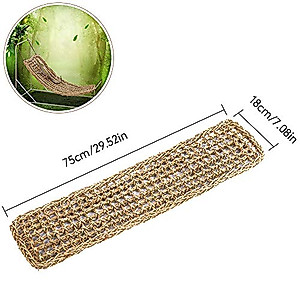 kathson Reptile Lizard Bearded Dragon Hammock Reptile Lounger Hermit Crab Climbing Toys Tank Accessories for Habitats 100% Natural Grass Fibers Hammock Bed for Geckos