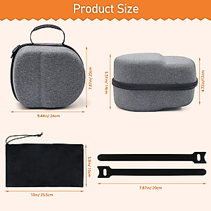 Carrying Case for Oculus Quest 2, Catcan Hard Protective Carry Case with Cable Ties/Bags for Meta Quest 2, Lightweight Portable Travel Case Storage Bag for VR Gaming Headset/Controllers (Grey)