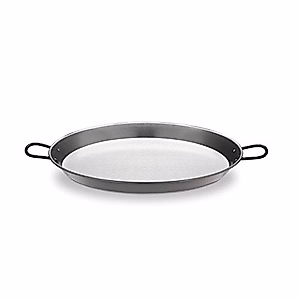 Castevia 24-Inch Polished Steel Paella Pan, 60cm / 20 Servings