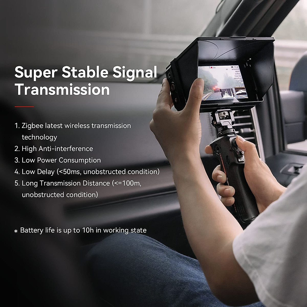 SMALLRIG Wireless Control Handle for DJI RS 2 RS 3 Pro, Foldable Handle with Control Module, Threaded Holes, Built-in Cold Shoe and NATO Rail - 3919