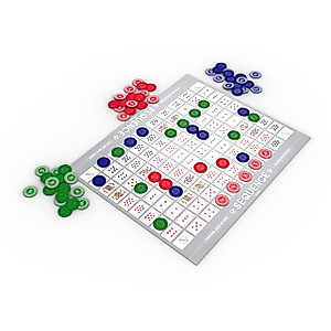 Jax Giant (aka Jumbo) SEQUENCE Game - Tube Edition with Cushioned Mat (27" x 32") Cards and Chips, Package Colors May Vary.