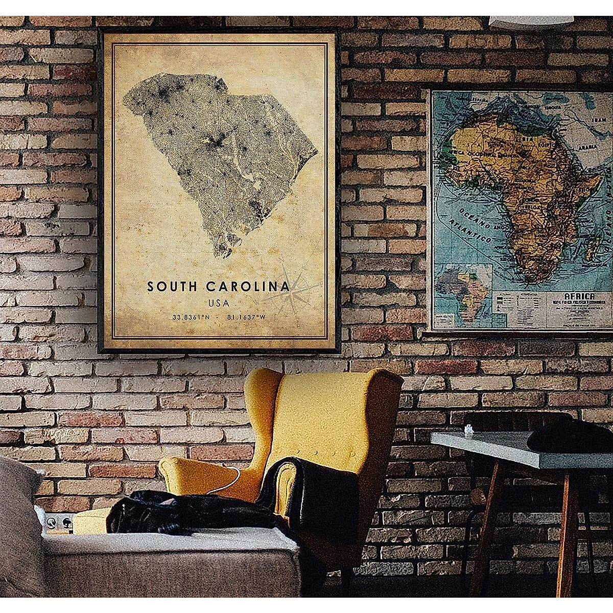 South Carolina Map Print South Carolina Map USA Map Art South Carolina City Road Map Poster Vintage Gift Map