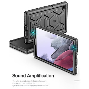 Poetic Turtleskin Heavy Duty Case Designed for Galaxy Tab A7 Lite 8.7 Inch (SM-T220/T225/T227), Rugged Shockproof Drop Protection Kids Friendly Protective Silicone Cover Case, Black