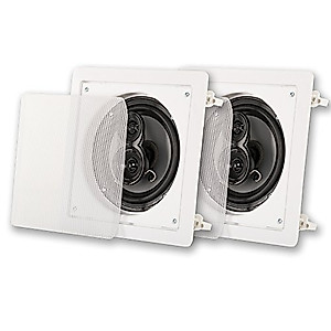 Acoustic Audio by Goldwood CSi63S in Wall/Ceiling 6.5" Speaker Pair 3 Way Home Theater Speakers, White