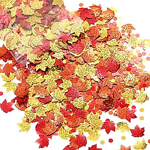3.5 oz/ 100 g Thanksgiving Fall Confetti Maple Leaf Confetti Foil Metallic Sequins Fall Confetti for Autumn Holiday Thanksgiving Party Supplies