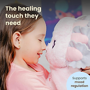 Huggle Healers Weighted Stuffed Animals for Adults, Teens and Kids - 40 Inch Long Plush Arms Pink Stuffed Animal for Hugs - 4.5lb Axolotl Plushies - Ula Axolotl