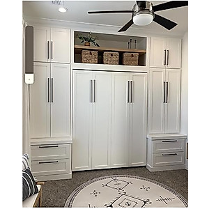 Tlongxia Murphy Bed Kit DIY Hardware with Coarse Gas Bumper Spring Frame Mattress Concealed for Semi-Automatic Foldable Cabinet Closet Bed Room Study Easy to Install (Vertical, Full)