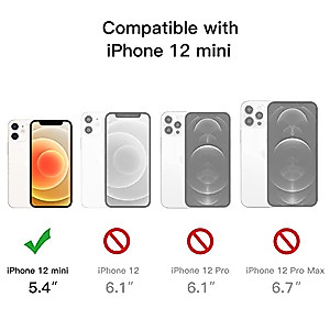 JETech Case for iPhone 12 Mini 5.4-Inch with Stand, Support Wireless Charging, Slim Shockproof Bumper Phone Cover, 3-Way Metal Kickstand (Clear)