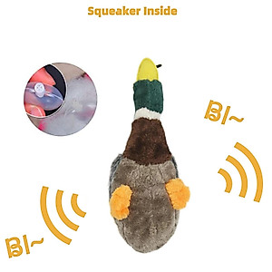 JKW Plush Mallard Duck Dog Toy, Squeaky Dog Toy, Plush Dog Chew Toy for Large Dogs, 15-Inch