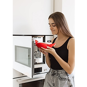 Microwave Bowl Cozy Huggers Set of 4 – Durable and Reliable – for Hot and Cold Bowls, Plates and Dishes Bowl Holder for Microwave – Bowl Cozies Ideal Household Gift by Sheff Store (Blue)