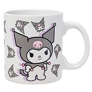 Silver Buffalo Sanrio Hello Kitty and Friends Kuromi Poses Ceramic Mug, 20 Ounces