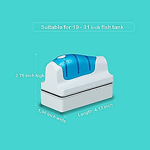 SUNWEN Magnetic Aquarium Glass Cleaner, Fish Tank Algae Scraper, Strong Magnet (Large2, AQ-03)