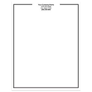 Premium Custom Printed Letterhead Stationery 100 Pack - 8.5" x 11" Standard Letter - Recycled, Smooth, Linen, Etc. - Made in the U.S.A. (Line Break)