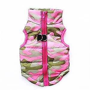 Dog Christmas Sweater Boy and Girl Fashion Winter Vest Pet Cloth Camouflage Pet Clothes for Dogs Medium Girls (X-Large, Pink)