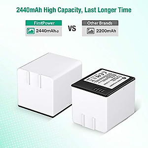 FirstPower Replace Arlo Pro Arlo Pro 2 Upgraded Rechargeable Battery VMA4400 2-Pack & Dual Quick LCD Charger for Arlo Pro, Arlo Pro 2, Arlo Go, Arlo Security Light Batteries