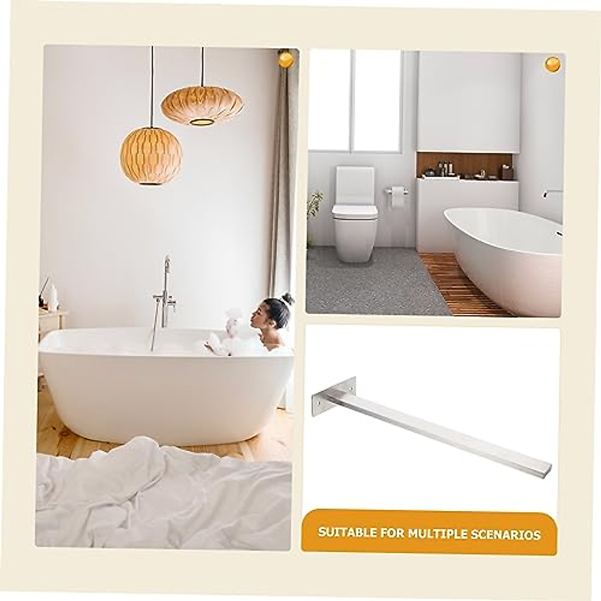 DOITOOL 3 Sets Stainless Steel Towel Mounted Towel Hanging Storage Holder Bathroom Towel Bar Wall Mounted Clothing Rack Towel Hanger 304 Stainless Steel Shelf Tower