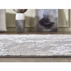 Abani Modern Grey Marble Pattern 7'9"x10'2" Turkish Area Rug Rugs Nova Collection - Stone Texture Design Eclectic Style Accent