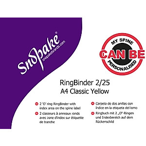 Snopake A4 2 O-Ring 25 mm RingBinder – Classic Yellow [Pack of 10] Ref: 10182