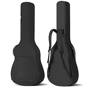 AODSK Acoustic Guitar Gig Bag,0.39Inch Thick Padding,Guitar Bag Adjustable Shoulder Strap,Black-For 40 41inch Acoustic Guitar