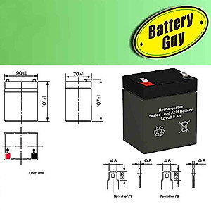 BatteryGuy UB1250 replacement 12V 5Ah SLA battery - BatteryGuy brand equivalent (Rechargeable, F1 Terminals) - Qty of 1
