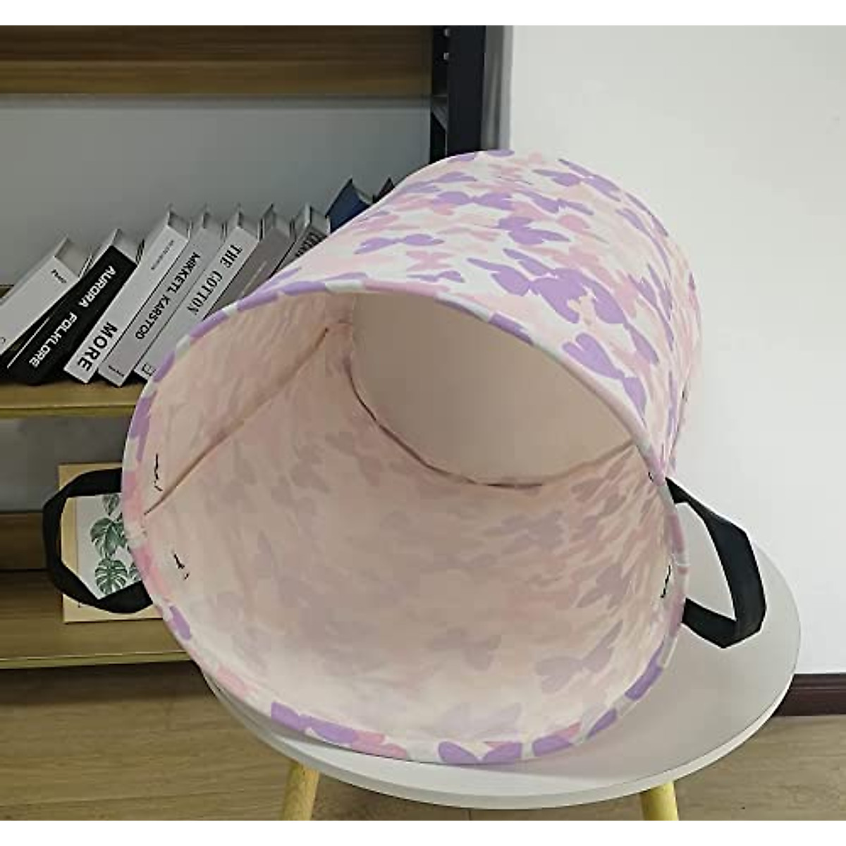 ACMUUNI Butterfly Storage Basket Canvas Laundry Basket Foldable Waterproof Large Storage Baskets for Kids Boys and Girls, Office, Bedroom, Clothes,Toys