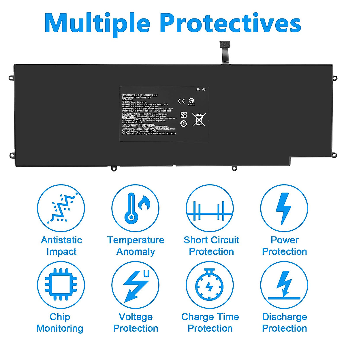 RC30-0196 Laptop Battery for Razer Blade Stealth 2016 v2 2017 i7-7500U i7-8550u 13.3" RZ09-01962W10 RZ09-0239 RZ09-02393E31 RZ09-01962E52 RZ09-01962E53 RZ09-01962E20 RZ09-01962E10 RZ09-01962E12