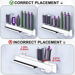 YAYINLI Hair Dryer Holder, Wall Mounted Blow Dryer Holder, Blow Dryer and Curling Iron Holder for 7 in 1 Styler Attachments, Adhesive Straightener Holder, Hair Tools Organizer Storage for Bathroom