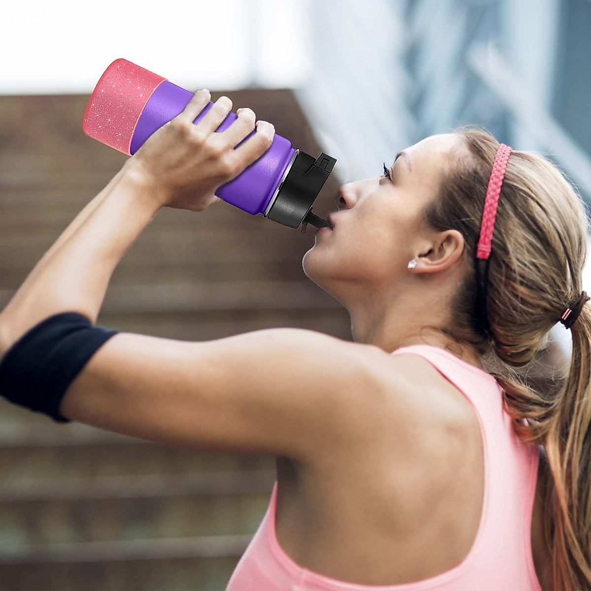 WUQID Protective Bling Silicone Boot Sleeve, Compatible with Stanley Tumbler 20-40oz & Hydro Flask Bottle 12oz-24oz, Glitter Reduces Dents Sleeve Cover for More Bottles/Tumblers Bottom of 2.83-2.95in