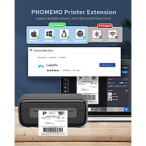 Thermal Label Printer, Shipping Label Printer 4x6, Commercial Direct Desktop Label Printer, Thermal Label Maker Compatible with Amazon, Ebay, Shopify, Etsy, UPS, USPS, FedEx (Black)
