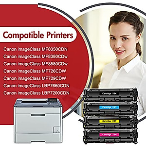 118 Toner Cartridge Replacement for Canon 118 Toner Cartridge CRG118 CRG 118 for Canon Color ImageCLASS MF8580dw MF644Cdw LBP622Cdw MF641Cw MF644 Printer Ink (Black Cyan Magenta Yellow, 4-Pack)