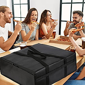 Pizza Bag for Delivery Bag Pizza Carrier Insulated Bags Large for Deliveries, 20x20 inch inches 20 in Food Bag for Personal and Professional Use 18 Black
