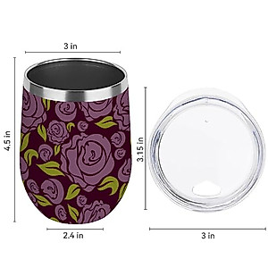 silichee 12 Oz Stainless Steel Tumbler Stanley Cup with Lid Vintage Floral Pattern Pink Roses from My Big Collectionquot Insulated Tumblers Vacuum Coffee Mugs for Cold and Hot Drinks,Coffee,Wine