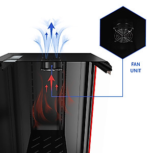 Sysracks 12U 24 inch Depth Wall Mount Server Cabinet Enclosure Rack Glass Door - 8-Way PDU - Cooling Fan - Vented Shelf - Feet - Hardware