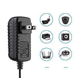 TMEZON 12 Volt 2A Power Adapter Supply AC to DC 2.1mm X 5.5mm Plug 12v 2 Amp Wall Plug Extra Long 8 Foot Cord LED Strip Module Light