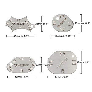 Welding Gauge Kit Weld Fillet Throat Size Leg Length Gage Set In Inch Metric Stainless Steel 4pcs Key Set