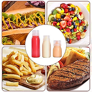 RAMFIYN Condiment Porous Squeeze Bottles, Small Salad Dressing Container, Squeeze Bottles for Sauces, Multi-nozzle Salad Squeeze bottle, BBQ Sauce, Oil Bottles- 6 pcs 6oz, 5 nozzles