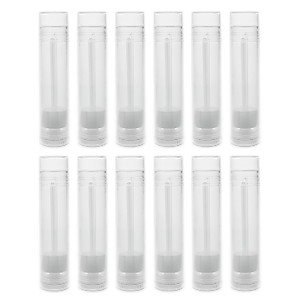 Clear Empty 3/16 Oz (5.5ml) Plastic Container Twist Tubes for Homemade Lip Balms, Cosmetic Gifts (12 Pack)